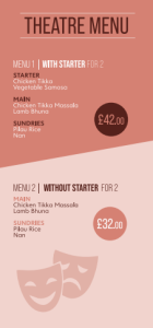 Menus - Shah's Secreto